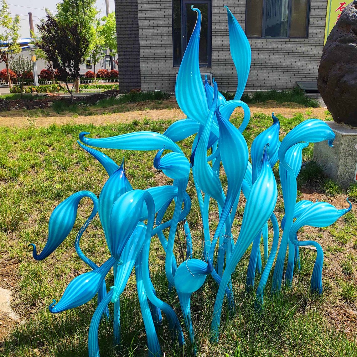 Extra Large Garden Public Space Glass Art Spire Sculpture - Etsy