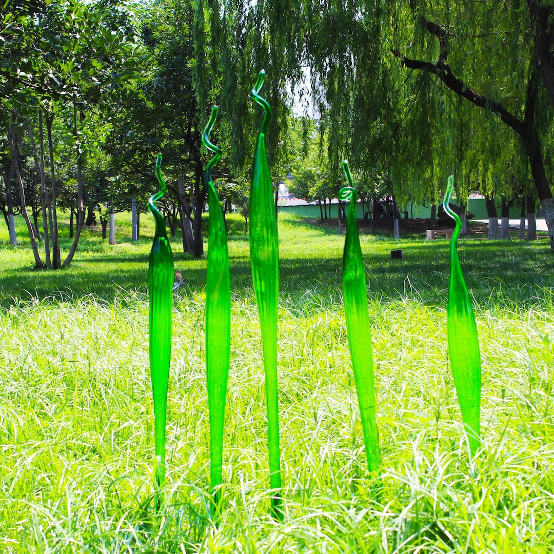 Hand Blown Glass Art Spire Sculpture for Yard Garden Decor - Etsy