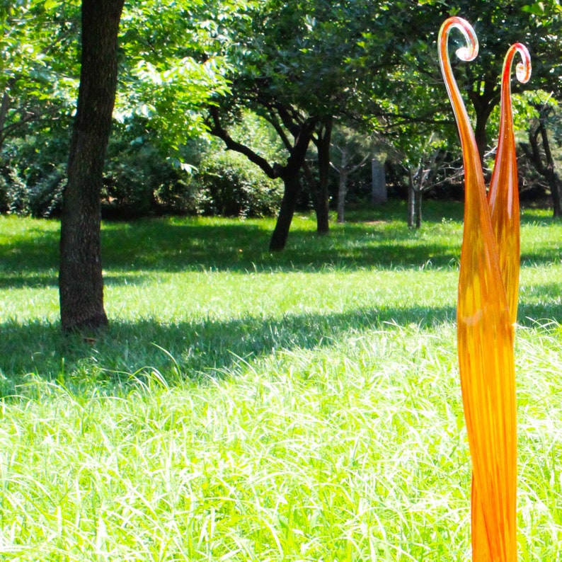 Hand Blown Glass Art Spire Sculpture for Yard Garden Decor - Etsy