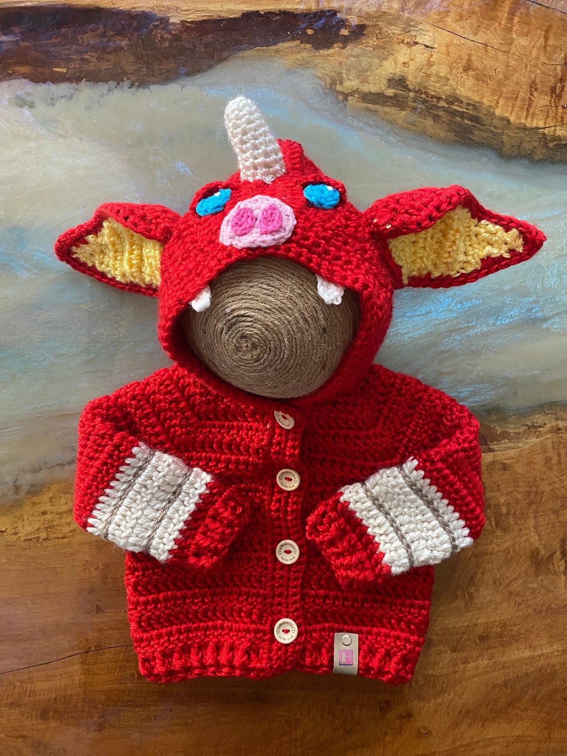 Bokoblin Sweater, Crochet Baby Sweater, Zelda Character, Baby Jacket ...
