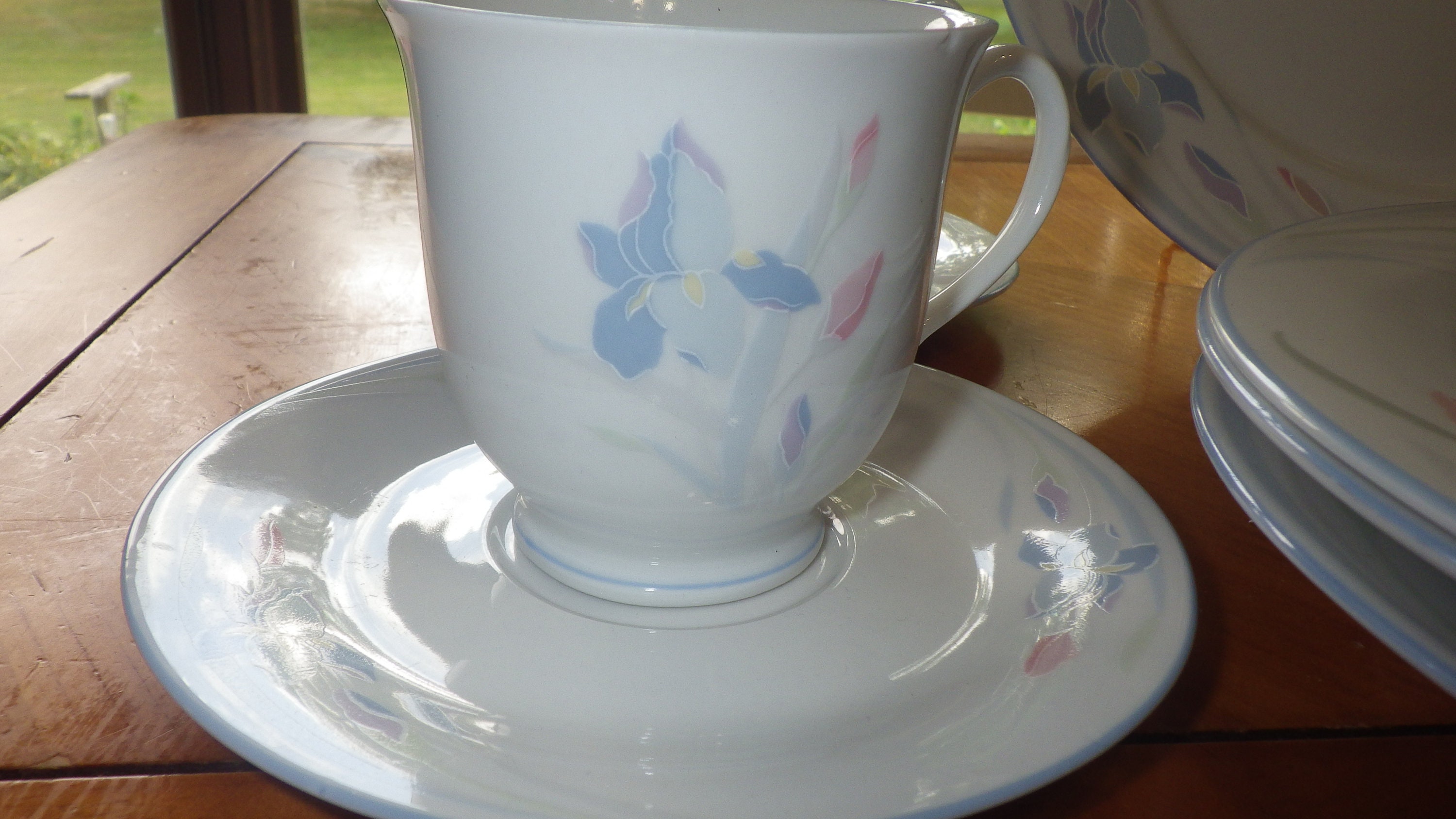 Vintage China Dinnerware Set Iris EXCEL Dinner Plates Salad Plates Cups ...