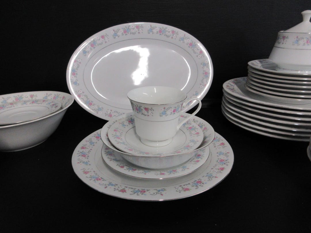 Vintage Fine China Dinnerware Set Dynasty Rapture S/6 EUC 32 Pieces ...