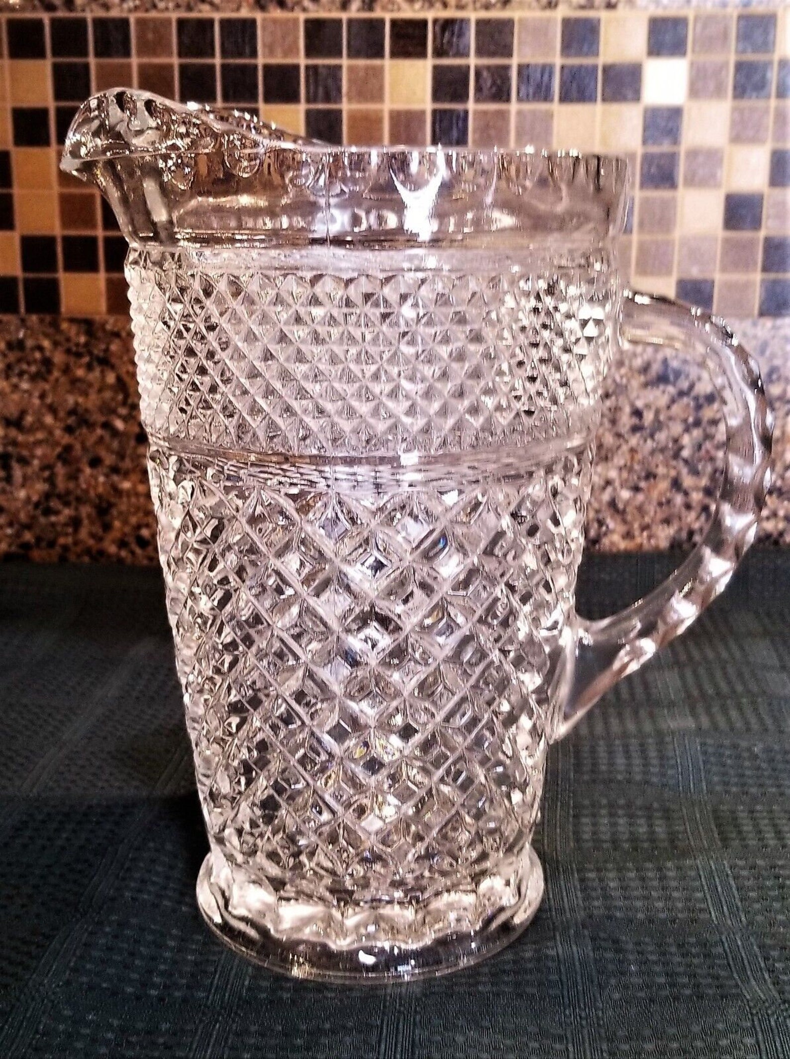 Anchor Hocking Wexford Pitcher 64oz Pitcher 2 Quart Ice Lip Diamond ...