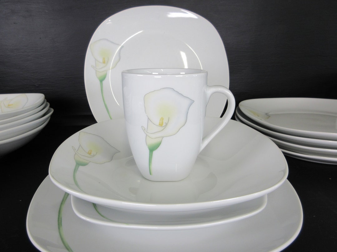 Vintage China Dinnerware Set Siena by TABLETOPS UNLIMITED Square Shape ...