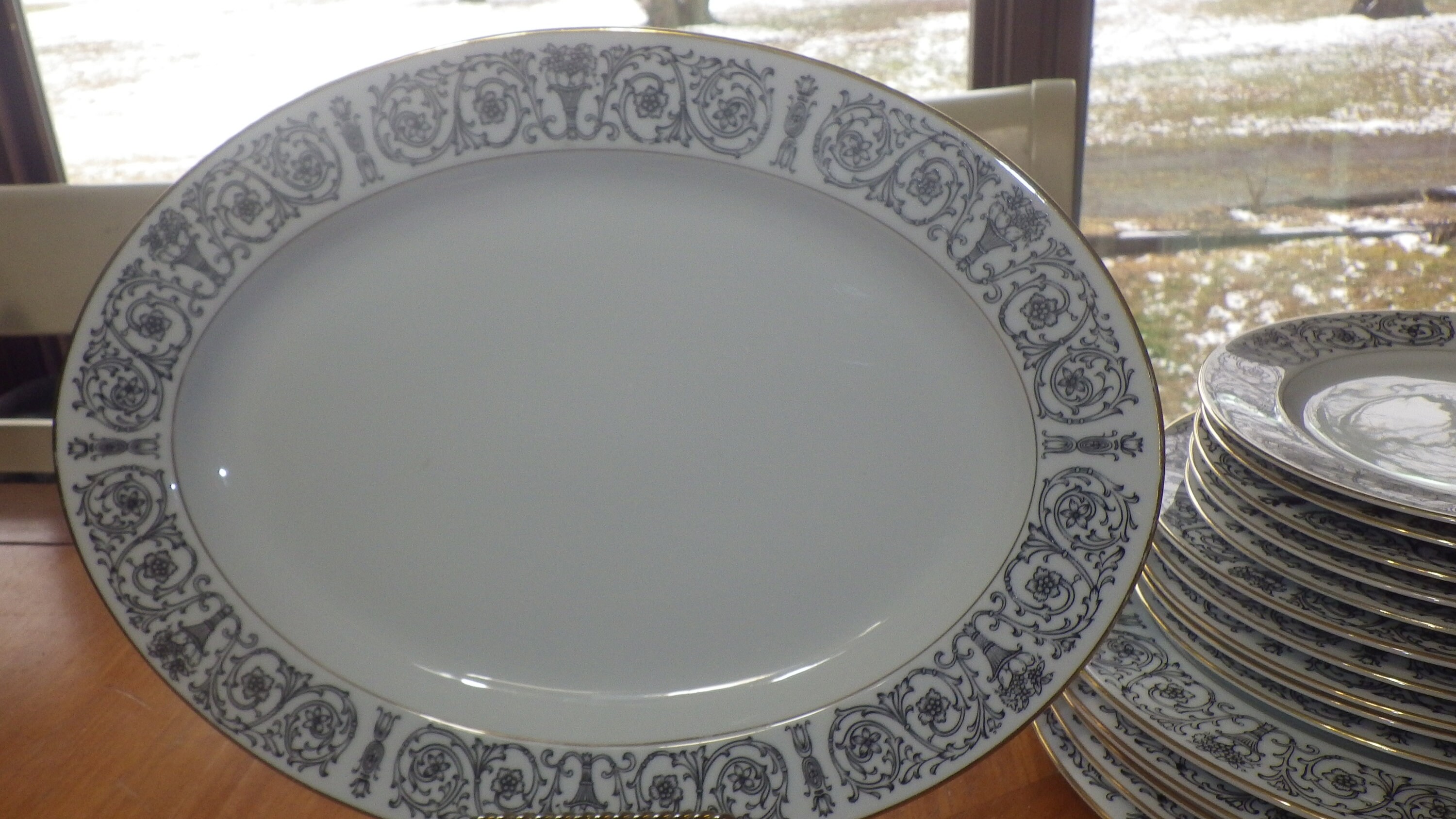 Fine China Dinnerware Set Laurent COVENTRY JAPAN S/6 Black White ...