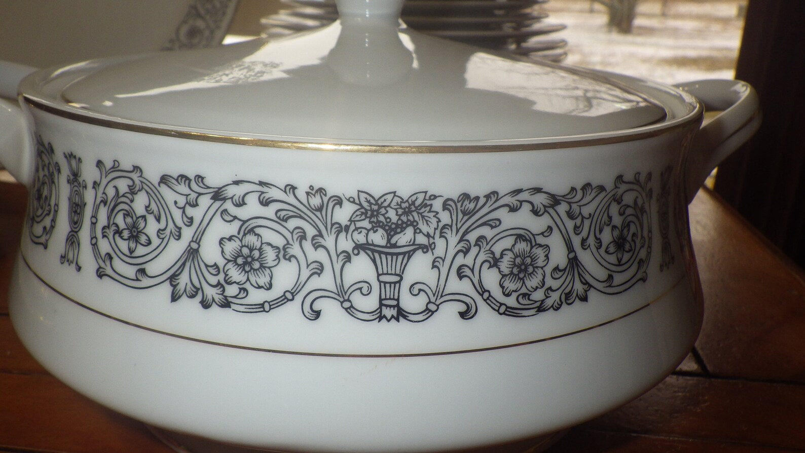 Fine China Dinnerware Set Laurent COVENTRY JAPAN S/6 Black White ...