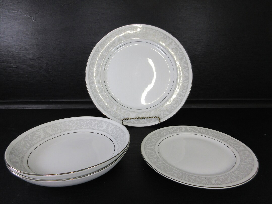 Vintage Imperial China Dinnerware Set: Dalton Whitney, Platinum Trim ...