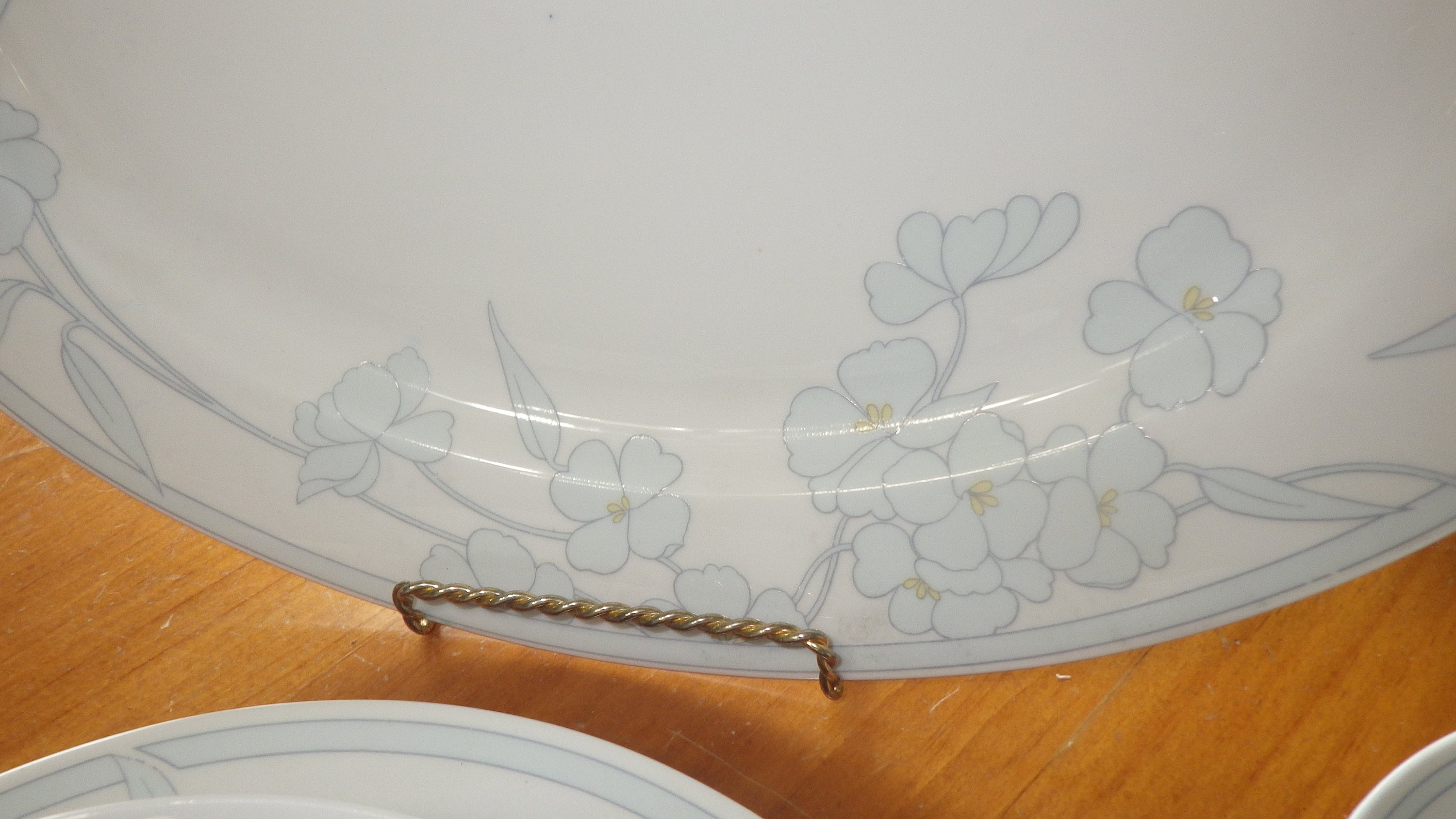 Fine China Dinnerware Set Blue Floral Design Service for 8 EUC - Etsy