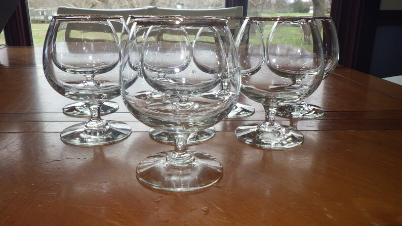 Crystal Brandy Snifters Cognac Glasses Gold Trimmed 8 12 Ounce Stems - Etsy