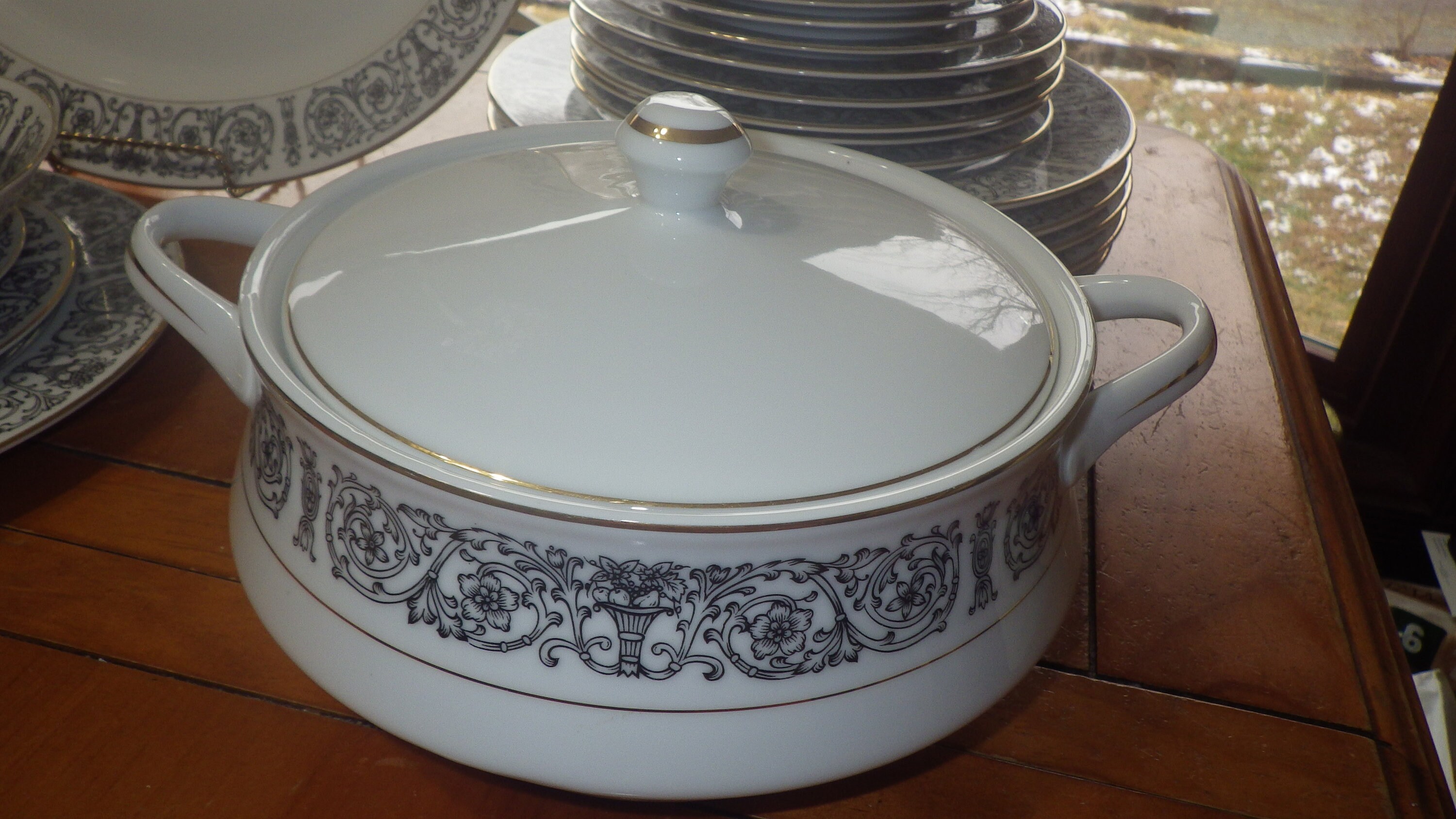 Fine China Dinnerware Set Laurent COVENTRY JAPAN S/6 Black White ...
