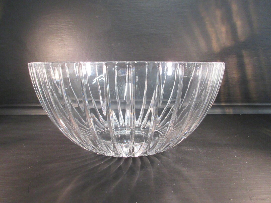 Crystal Salad Serving Bowl HEAVY 10" Diameter Centerpiece BY Royal ...