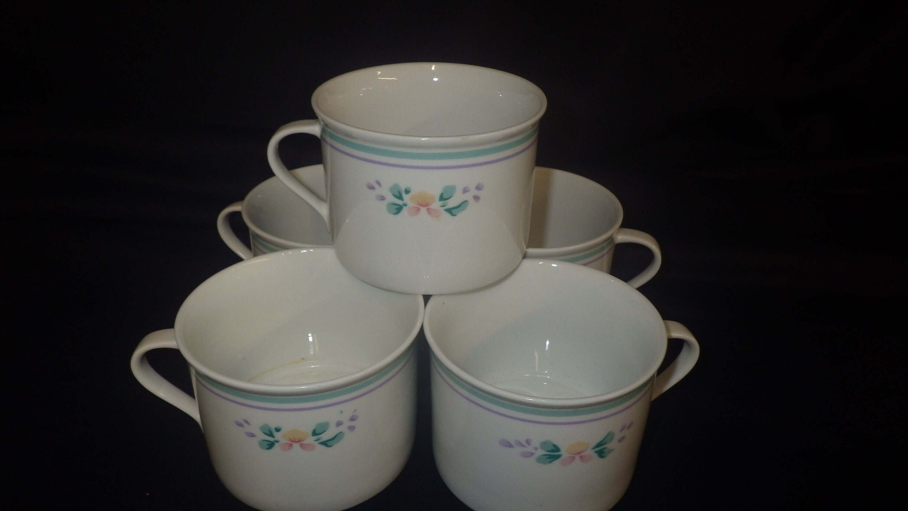 Stoneware Mugs Cups Soho Expression Soho Gardens by FAIRWINDS - Etsy