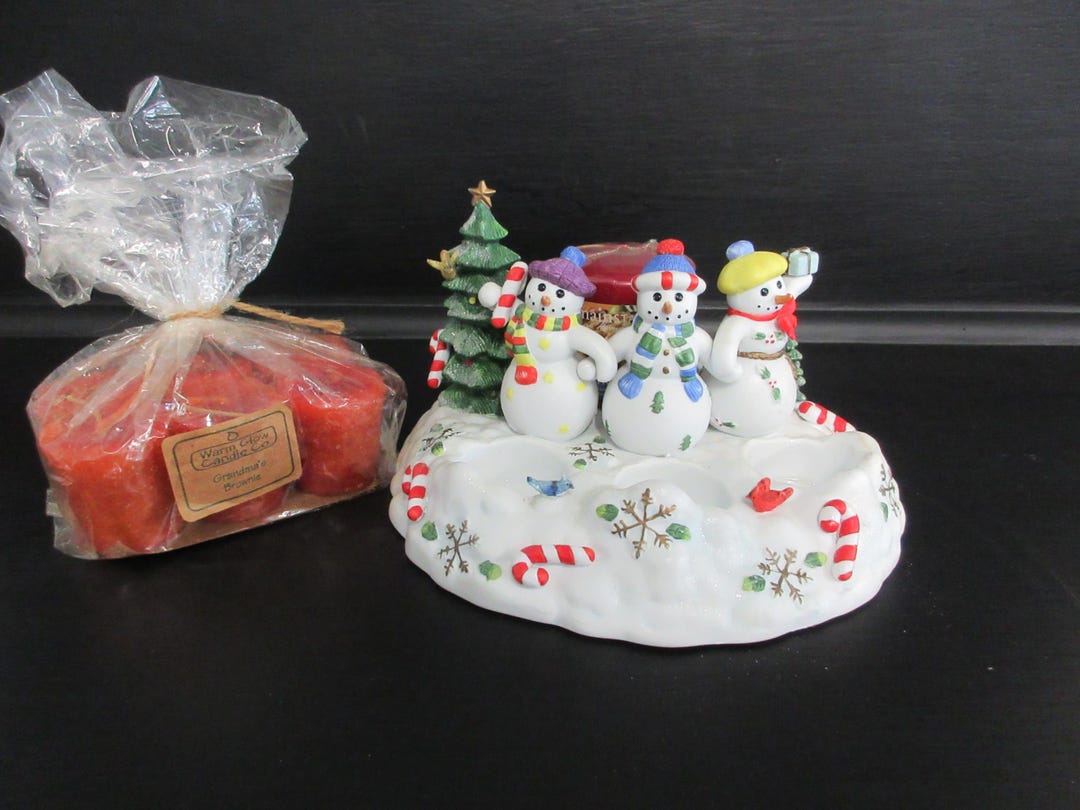 Partylite Snowman Pillar Candle Holder P7650 Votive or Tealite Holder ...
