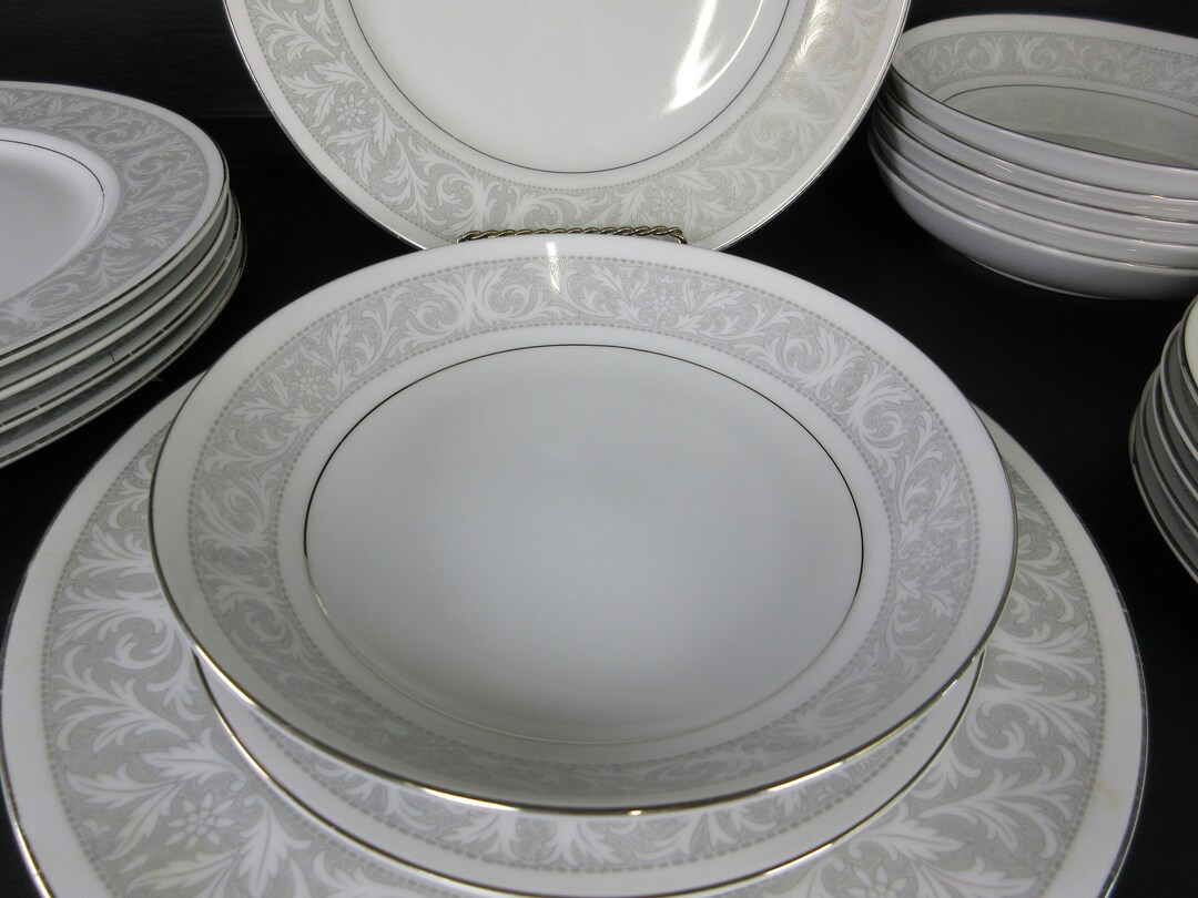 Vintage Imperial China Dinnerware Set: Whitney Dalton, Platinum Trim ...