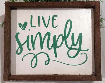 Live Simply Wall Sign - Etsy