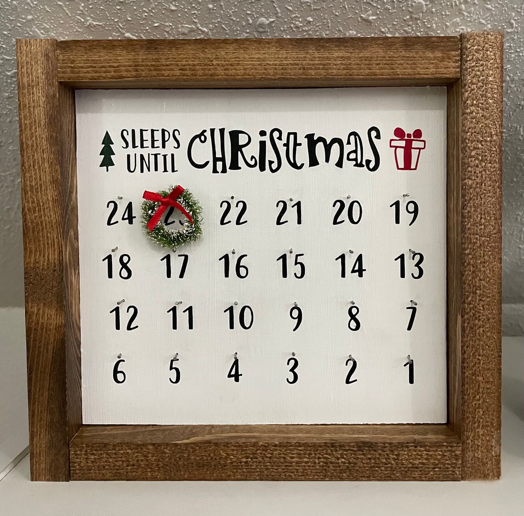 Sleeps Until Christmas Countdown | Moveable Wreath Countdown | MADE TO ...