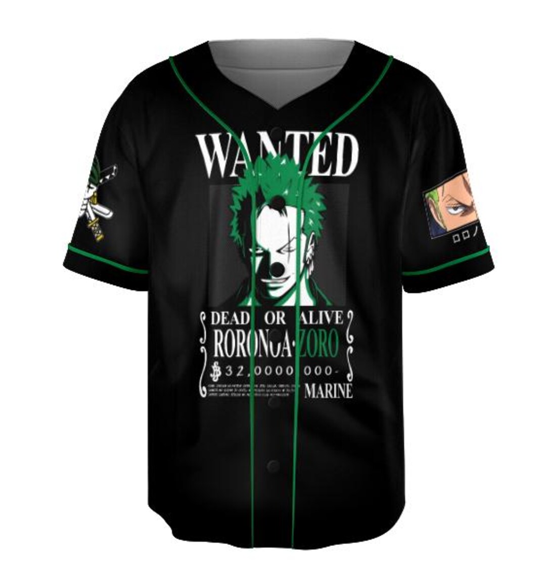 Roronoa Zoro One Piece Anime Jersey, Zoro Manga Shirt, Straw Hat ...