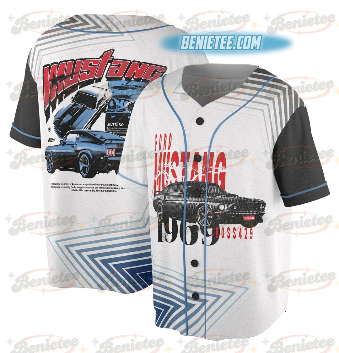 Licensed Ford Baseball Jersey, Mustang Script Legendary Jersey, Ford ...