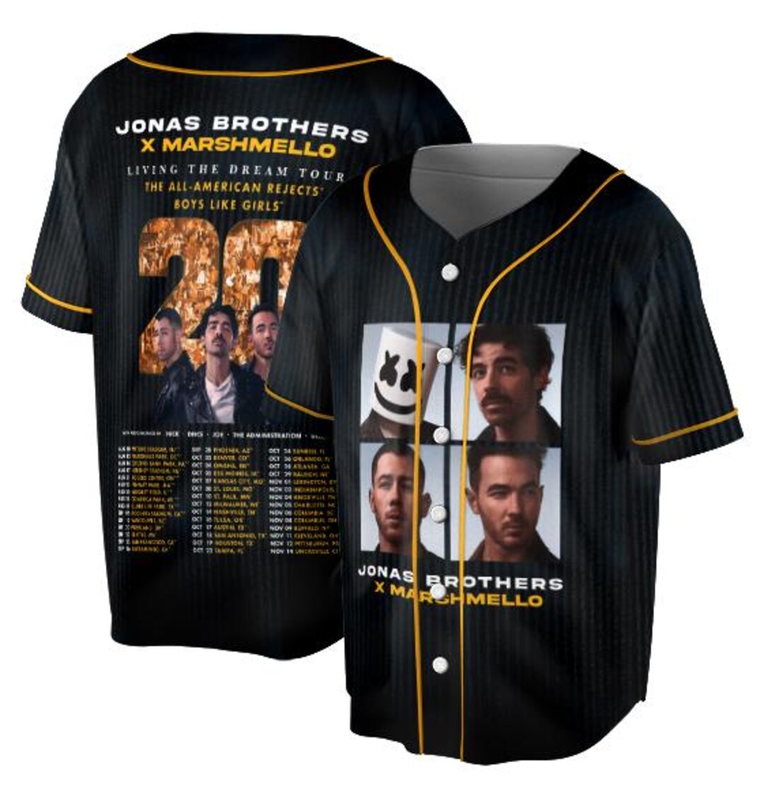 Jonas Brother I Heart Hot Dads Baseball Jersey, Jonas Brothers, Concert ...