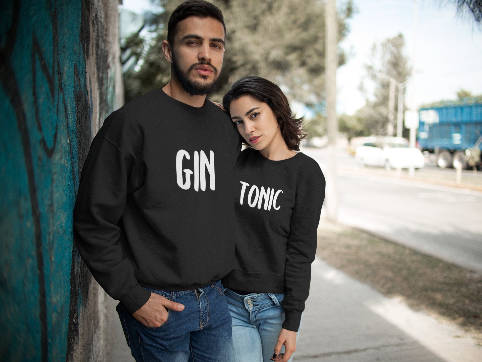 Funny Couple Jumpers, Couples Matching Gin and Tonic Hoodies, Valentine ...