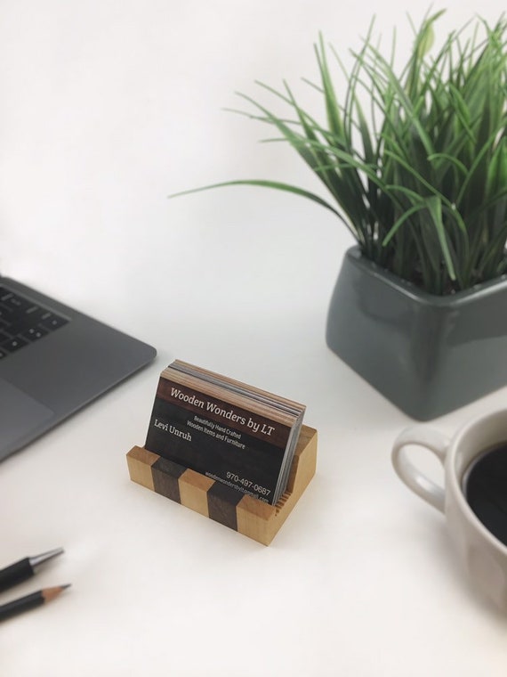 Walnut Maple Wood Business Card Holder Tung Oil Finish - Etsy