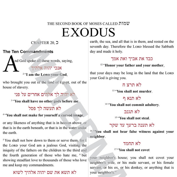 Ten Commandments Esv - Etsy