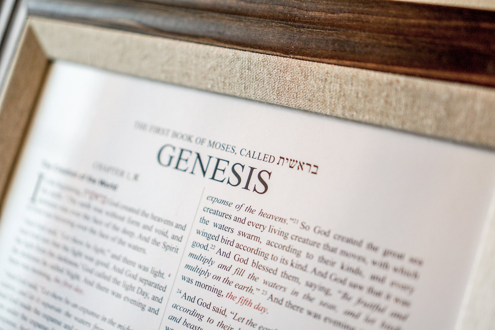 Genesis 1 the Creation of the World Hebrew English 24x30 16x20 11x14 ...
