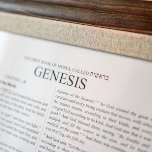 Genesis 1 the Creation of the World Hebrew English 24x30 16x20 11x14 ...