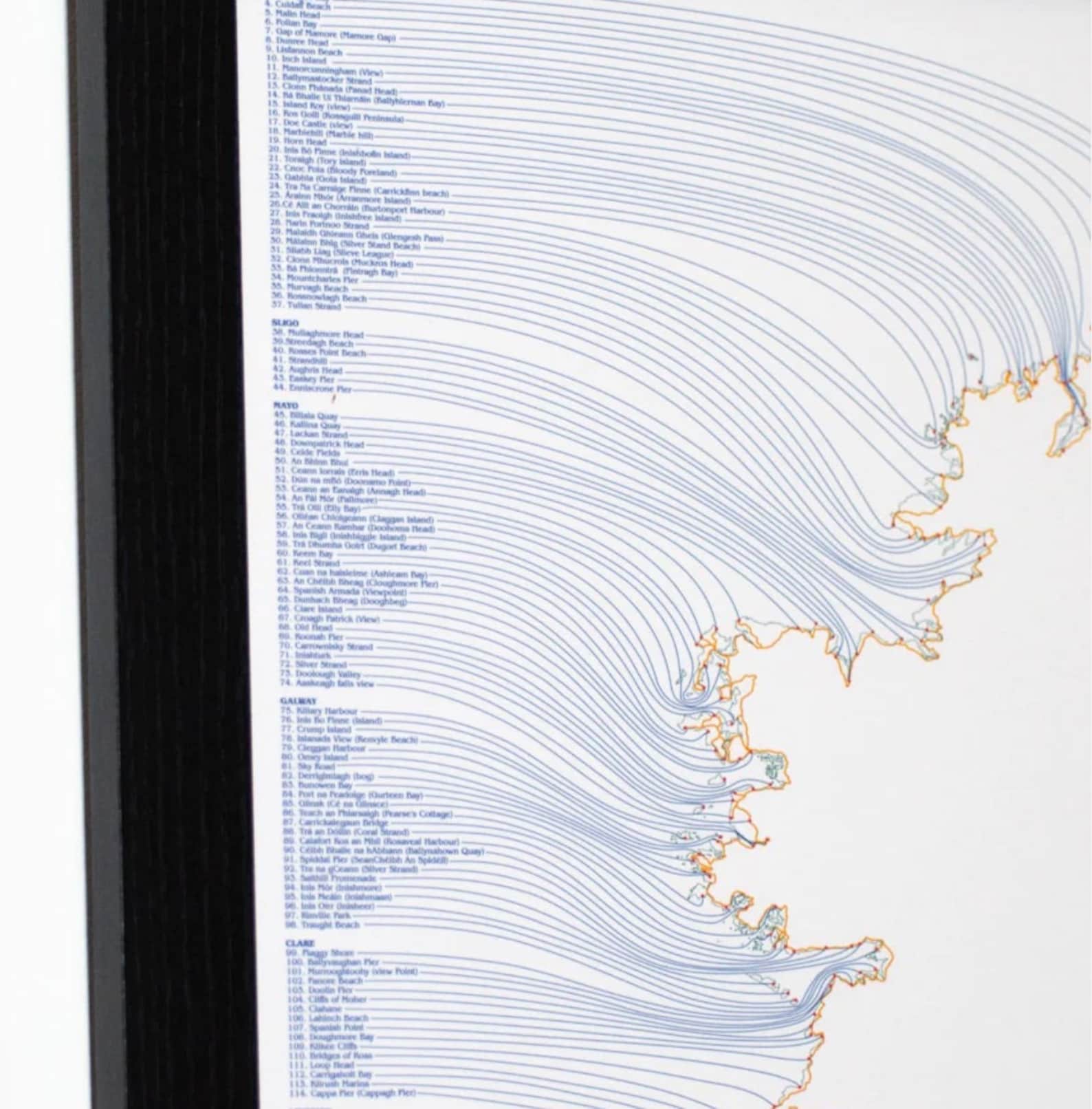 Wild Atlantic Way Map, Wild Atlantic Map, Irish Map, West Coast of ...