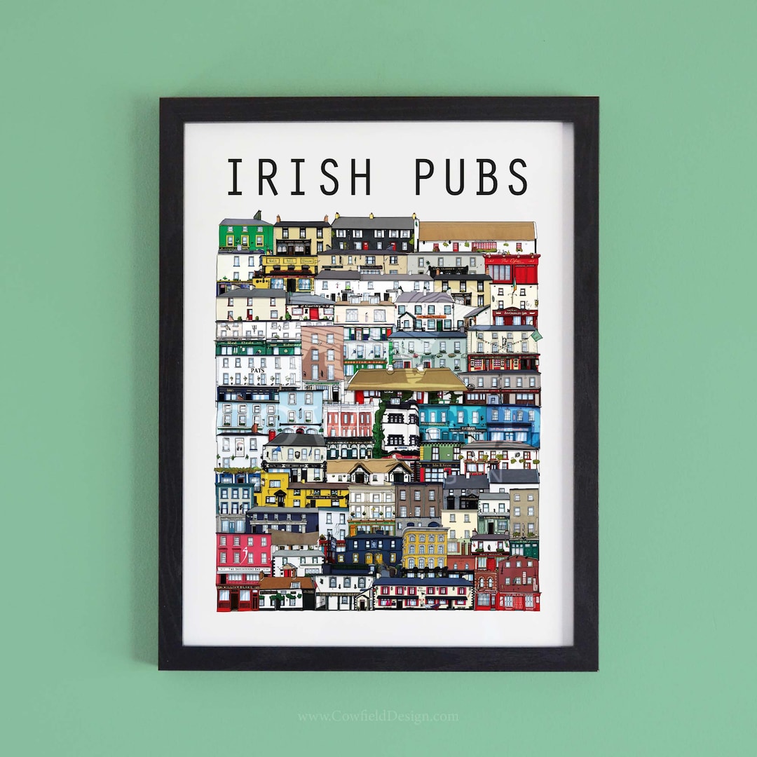Irish Pubs Illustration, 52 Irish Pubs, Irish Gift, Souvenir, Irish ...