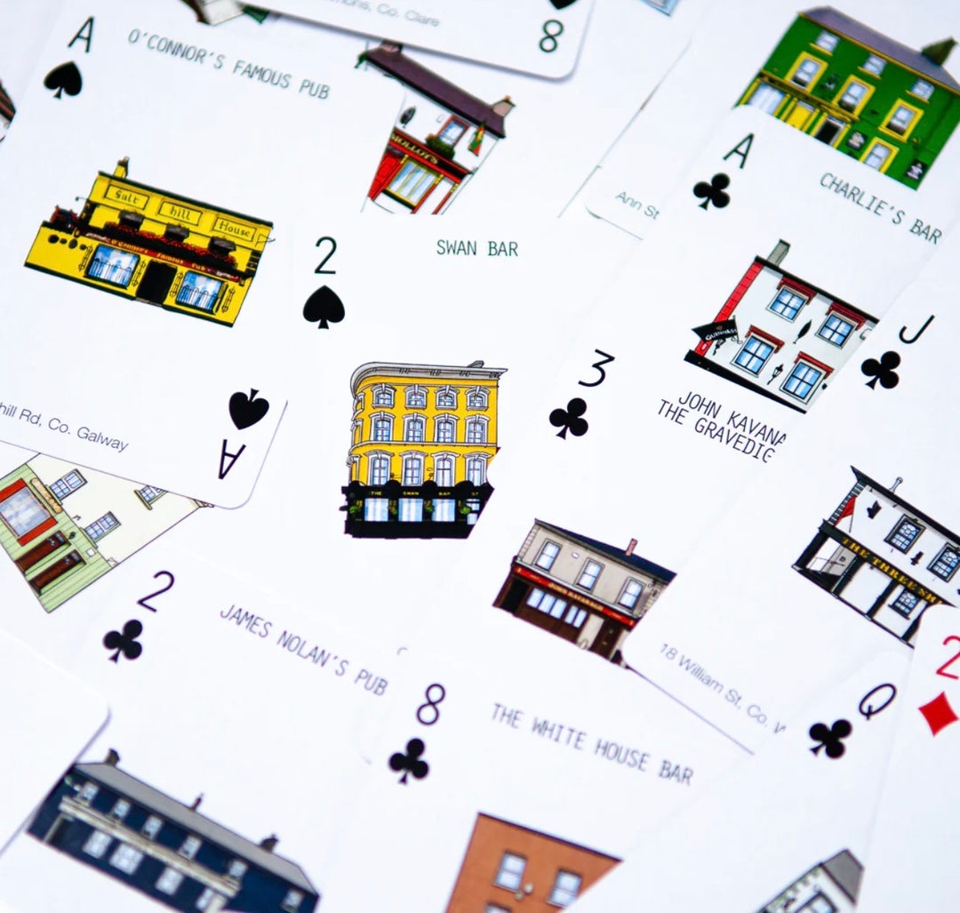 Irish Pub Playing Cards, Irish Pubs, Irish Gift Idea, Pub Illustrations ...