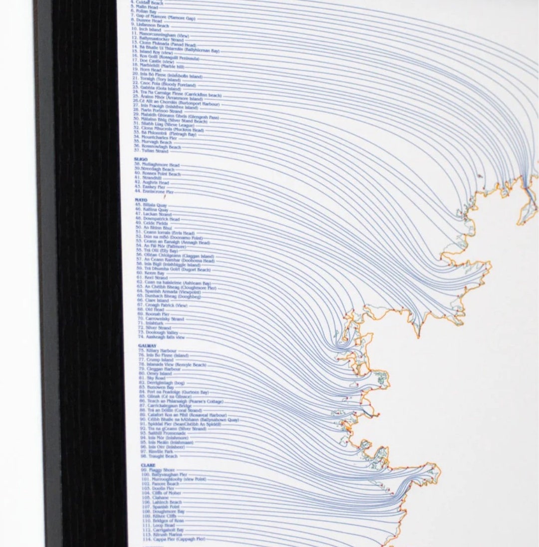 Wild Atlantic Way Map, Wild Atlantic Map, Irish Map, West Coast of ...