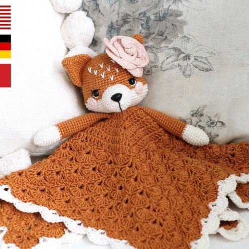 Sunny the Fox Lovey Crochet Pattern Fuzzy Version PDF - Etsy