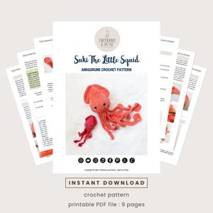 No Sew Squid Crochet Pattern | Suki the Little Squid | Bonus Gift Included | PDF - Crochet ...
