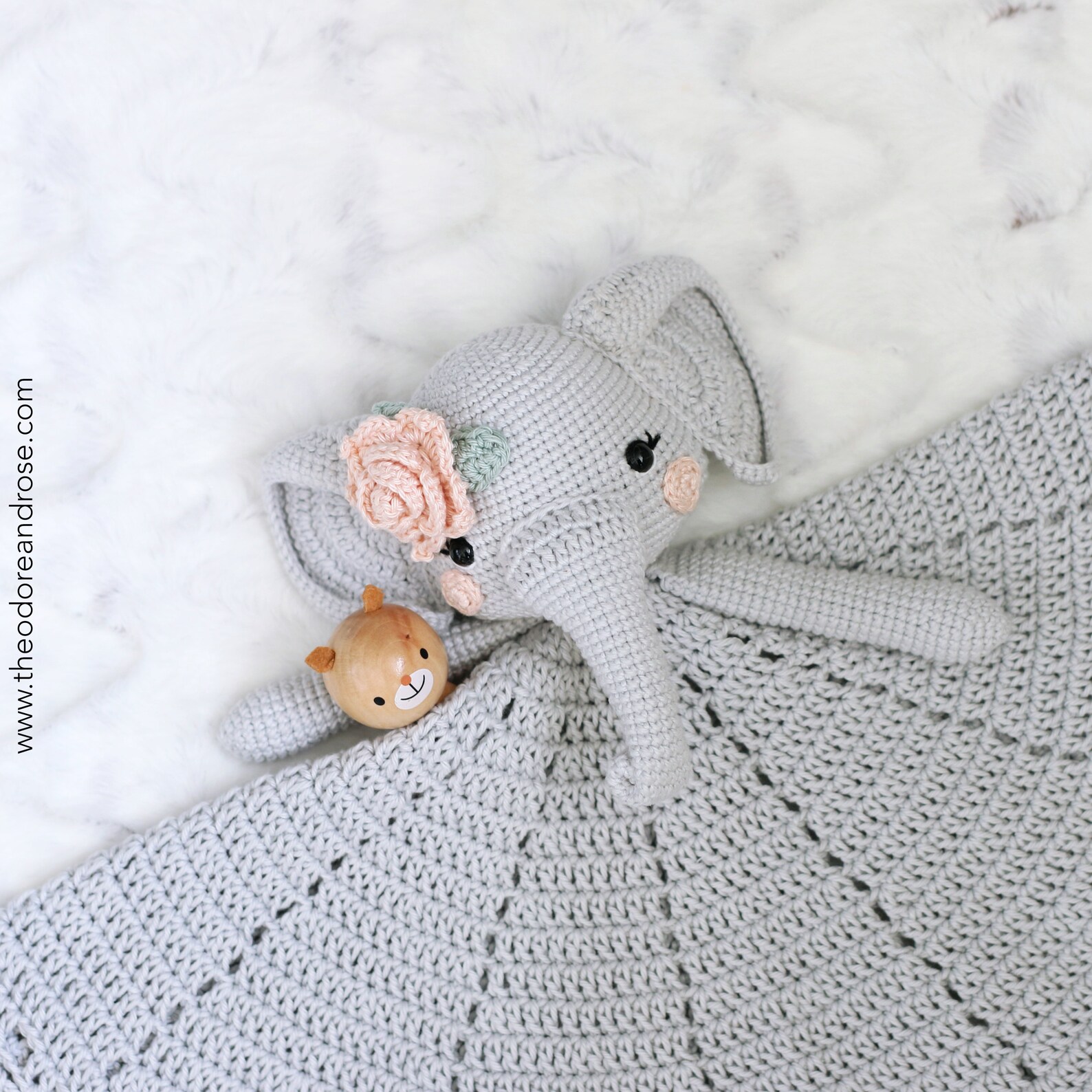 Elephant Crochet Lovey Blanket Ellie Elephant Lovey Crochet Pattern PDF ...