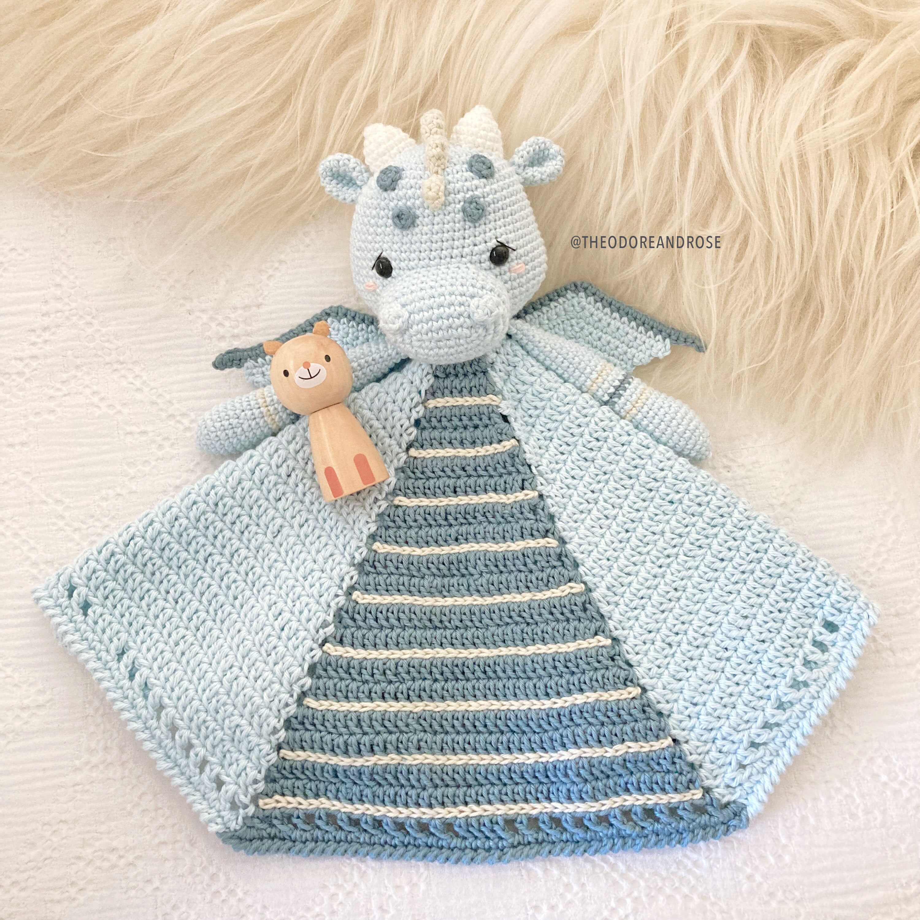 Dragon Crochet Lovey Blanket Archie the Little Dragon - Etsy UK