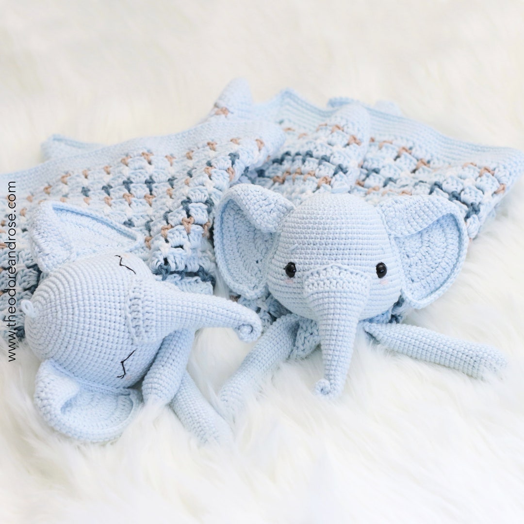 Elephant Crochet Lovey Blanket Edward Elephant Lovey Crochet Pattern ...