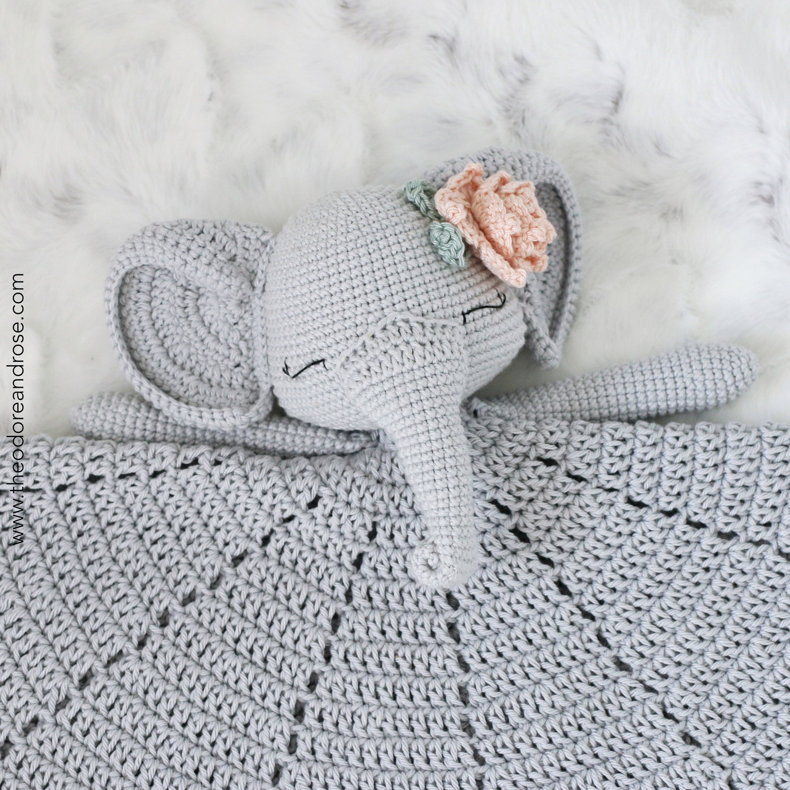 Elephant Crochet Lovey Blanket Ellie Elephant Lovey Crochet Pattern PDF ...