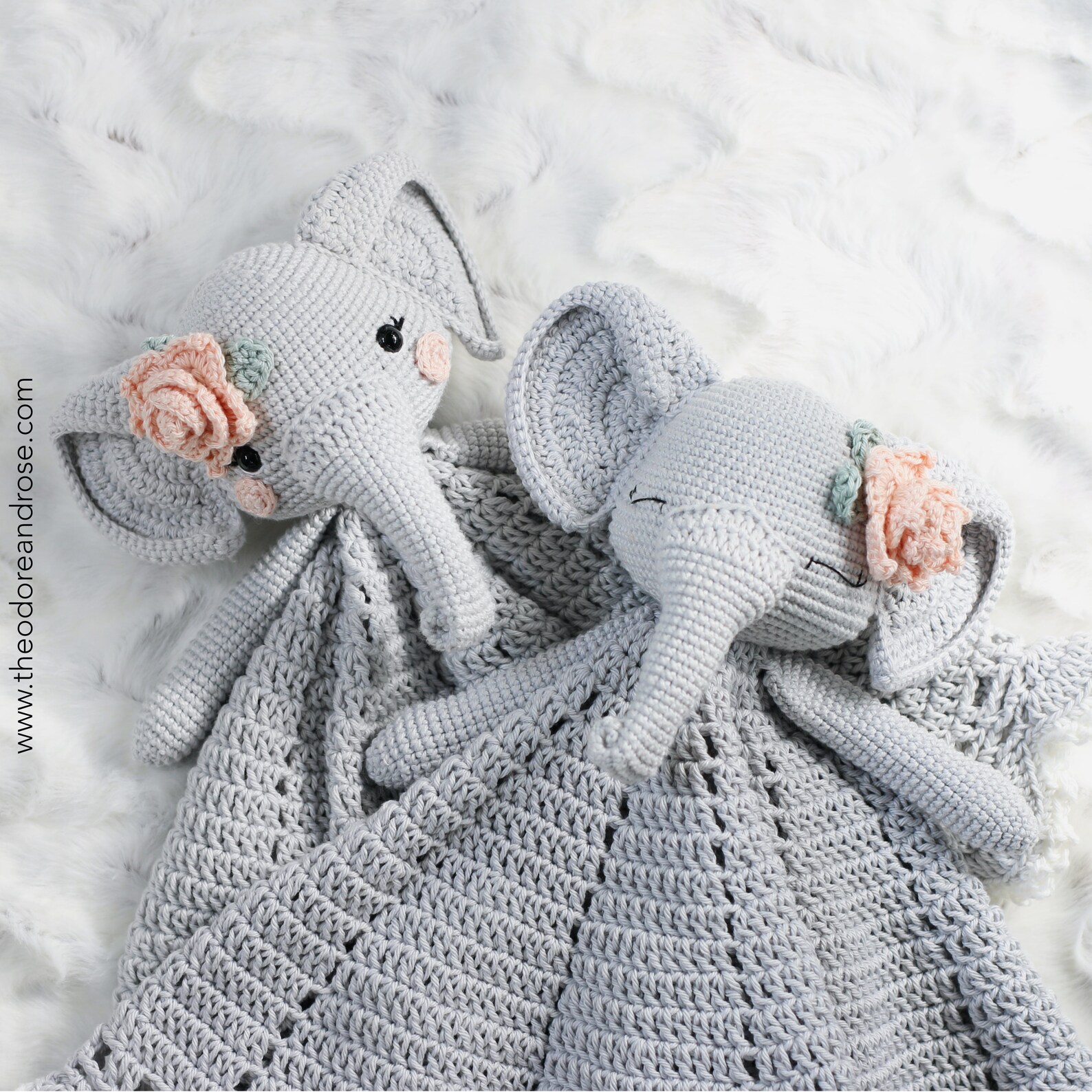 Elephant Crochet Lovey Blanket Ellie Elephant Lovey Crochet Pattern PDF ...