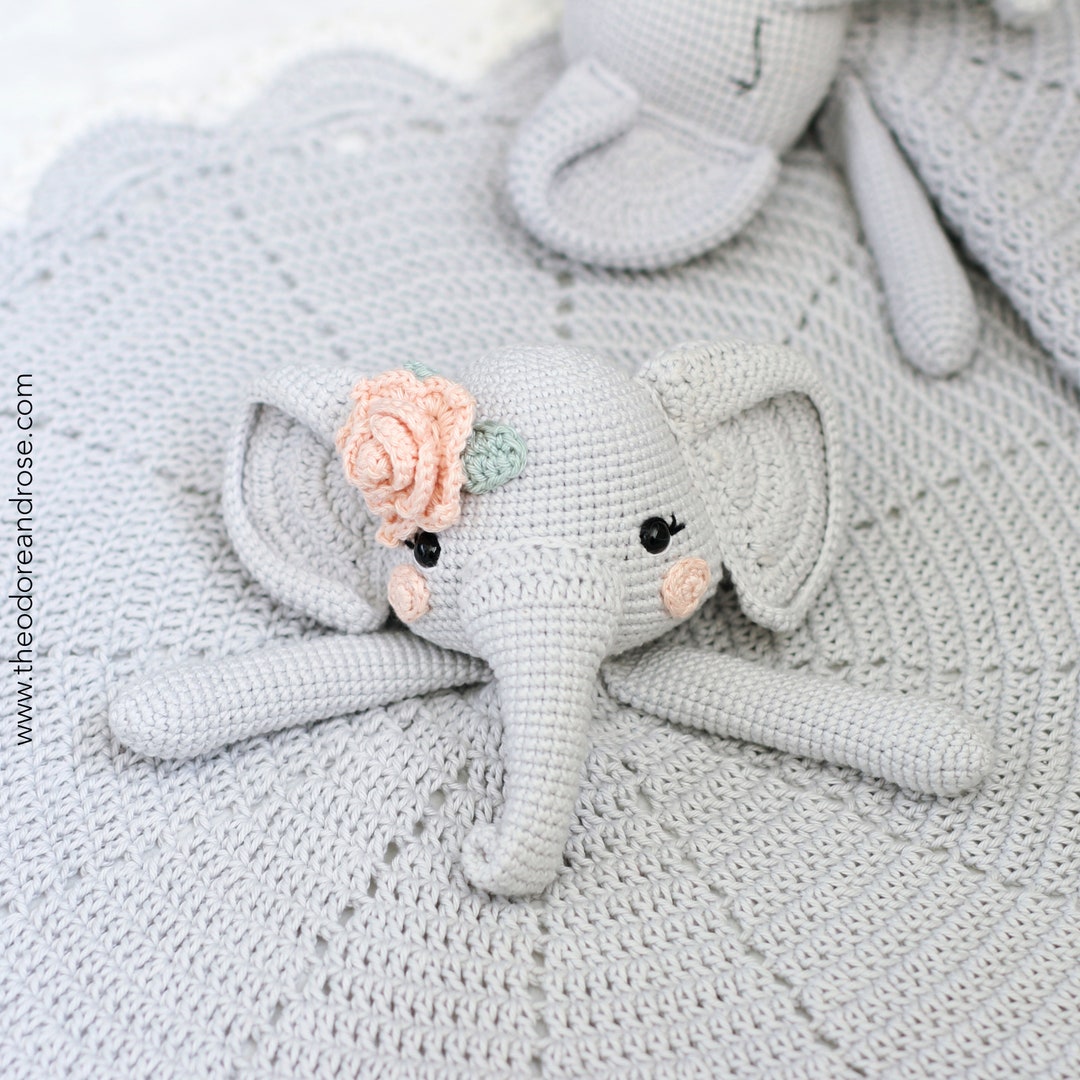 Elephant Crochet Lovey Blanket Ellie Elephant Lovey Crochet Pattern PDF ...