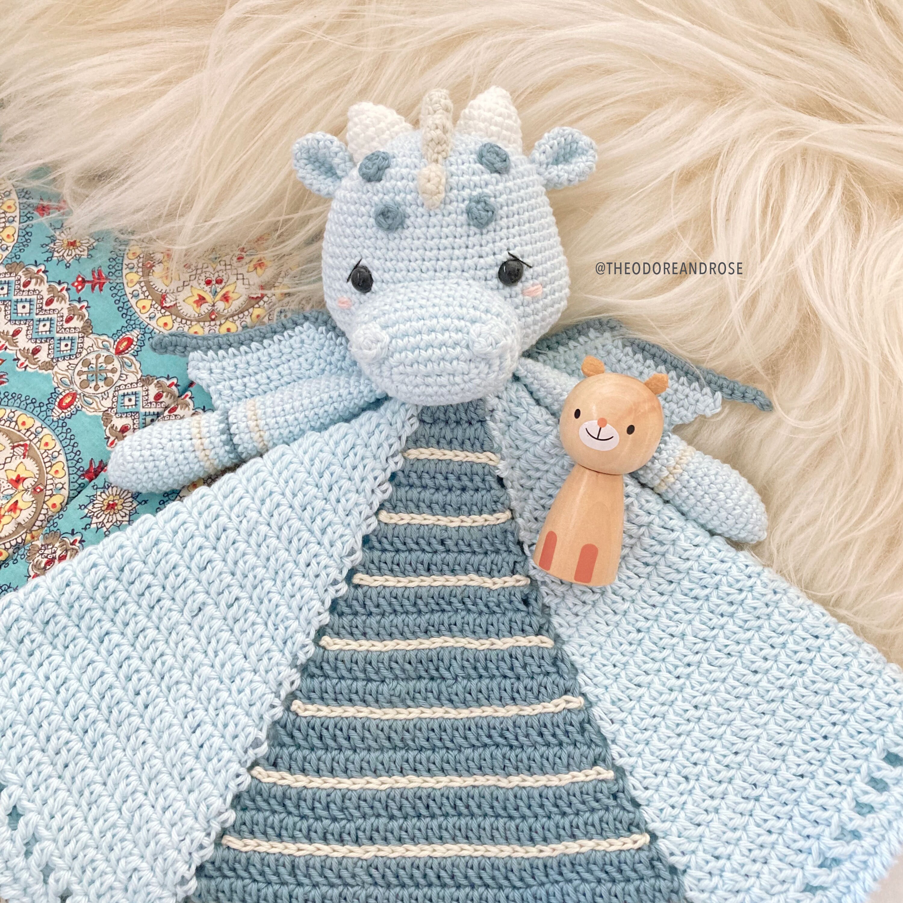 Dragon Crochet Lovey Blanket Archie the Little Dragon - Etsy UK