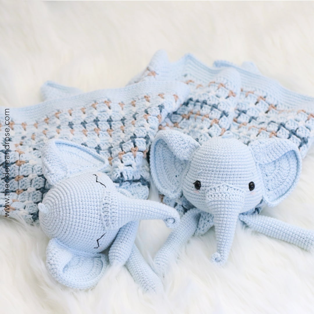 Elephant Crochet Lovey Blanket Edward Elephant Lovey - Etsy