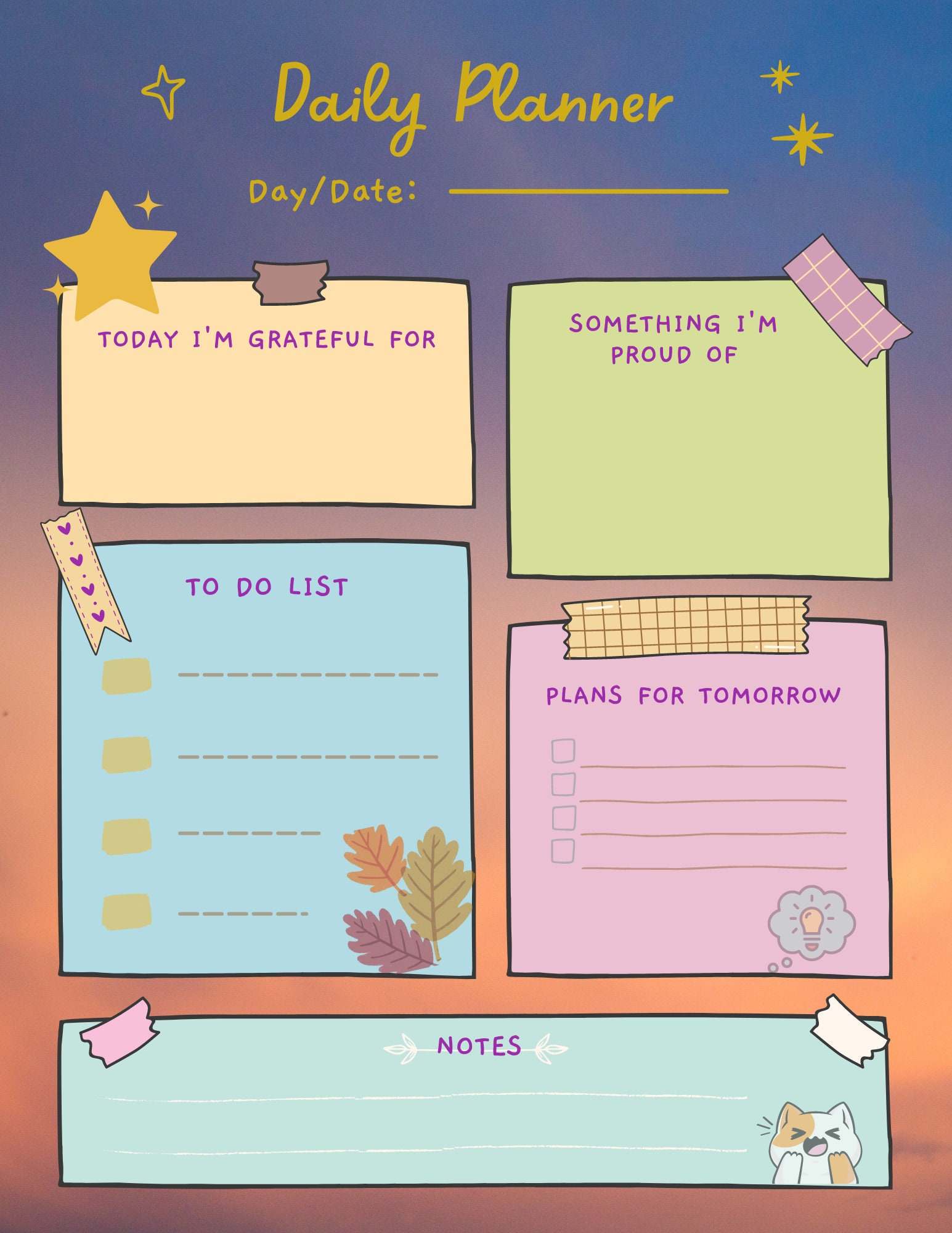 Colorful Daily Planner - Etsy