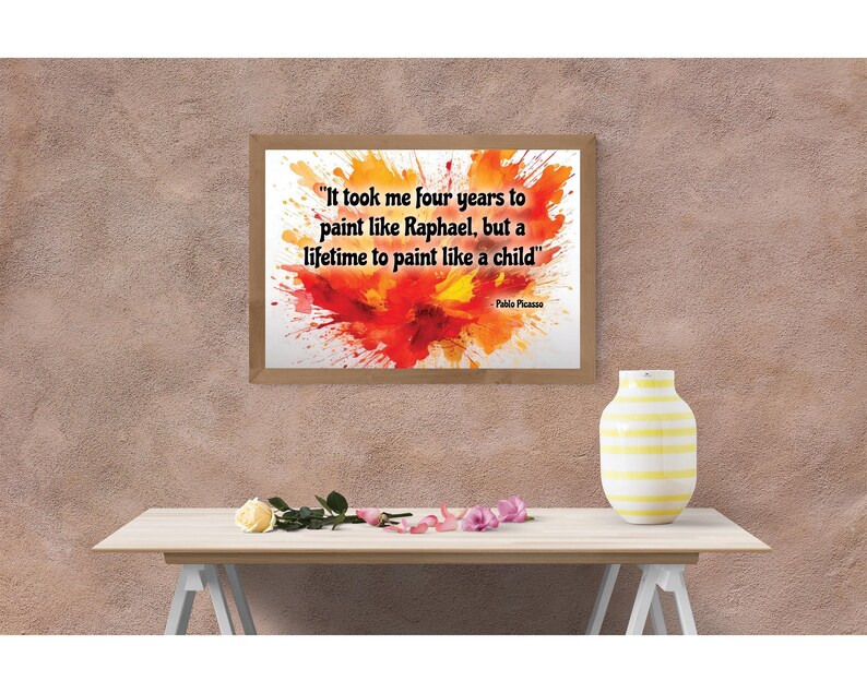 Inspirational Quote by Pablo Picasso - for Artists - Printable File ...