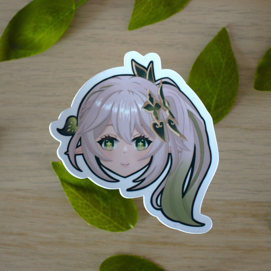 Genshin Impact Nahida Chibi Head Glossy Sticker, Genshin Sticker ...