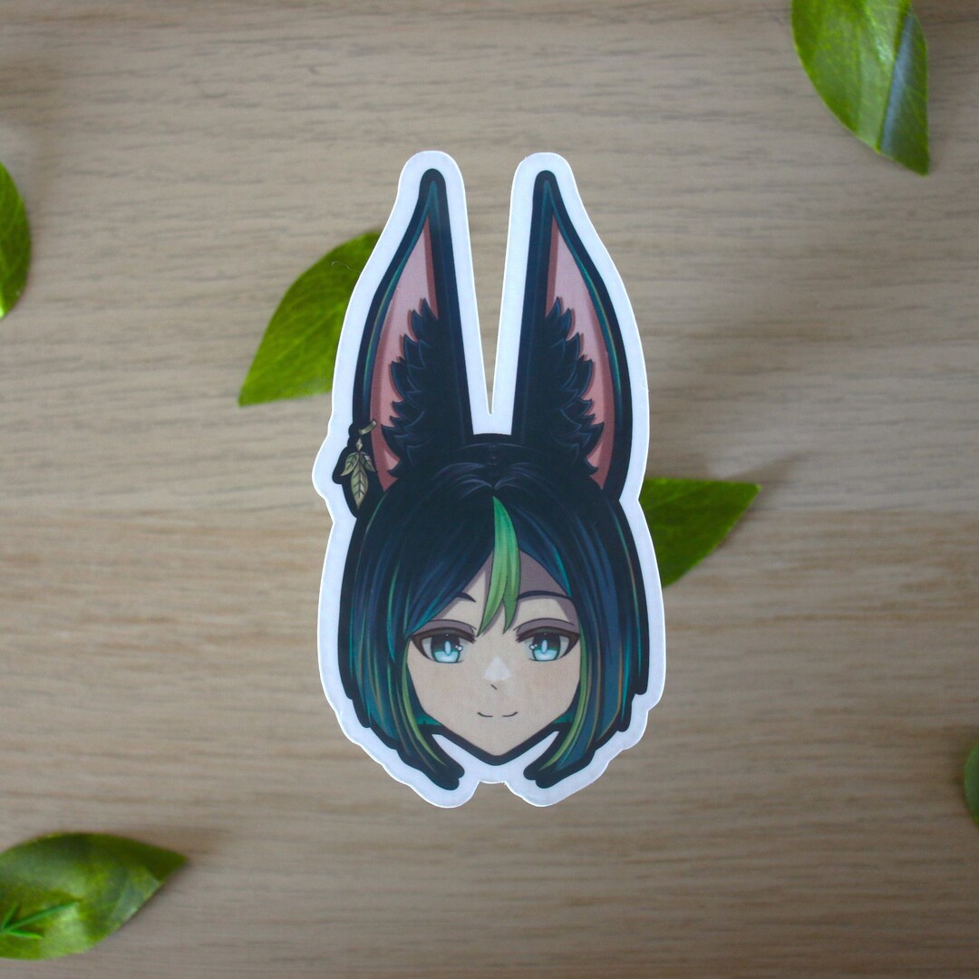 Genshin Impact Tighnari Face Glossy Sticker, Water Resistant Sticker ...