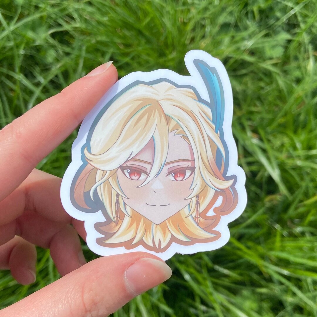 Genshin Impact Kaveh Face Glossy Sticker, Water Resistant Sticker ...