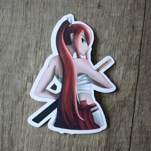 Paper Stickers, Labels & Tags Bumper Stickers Erza Sticker Anime ...