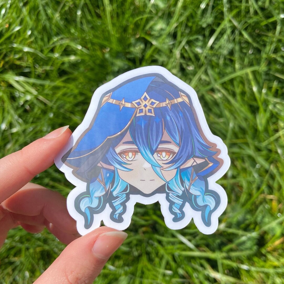 Genshin Impact Layla Face Glossy Sticker, Water Resistant Sticker ...