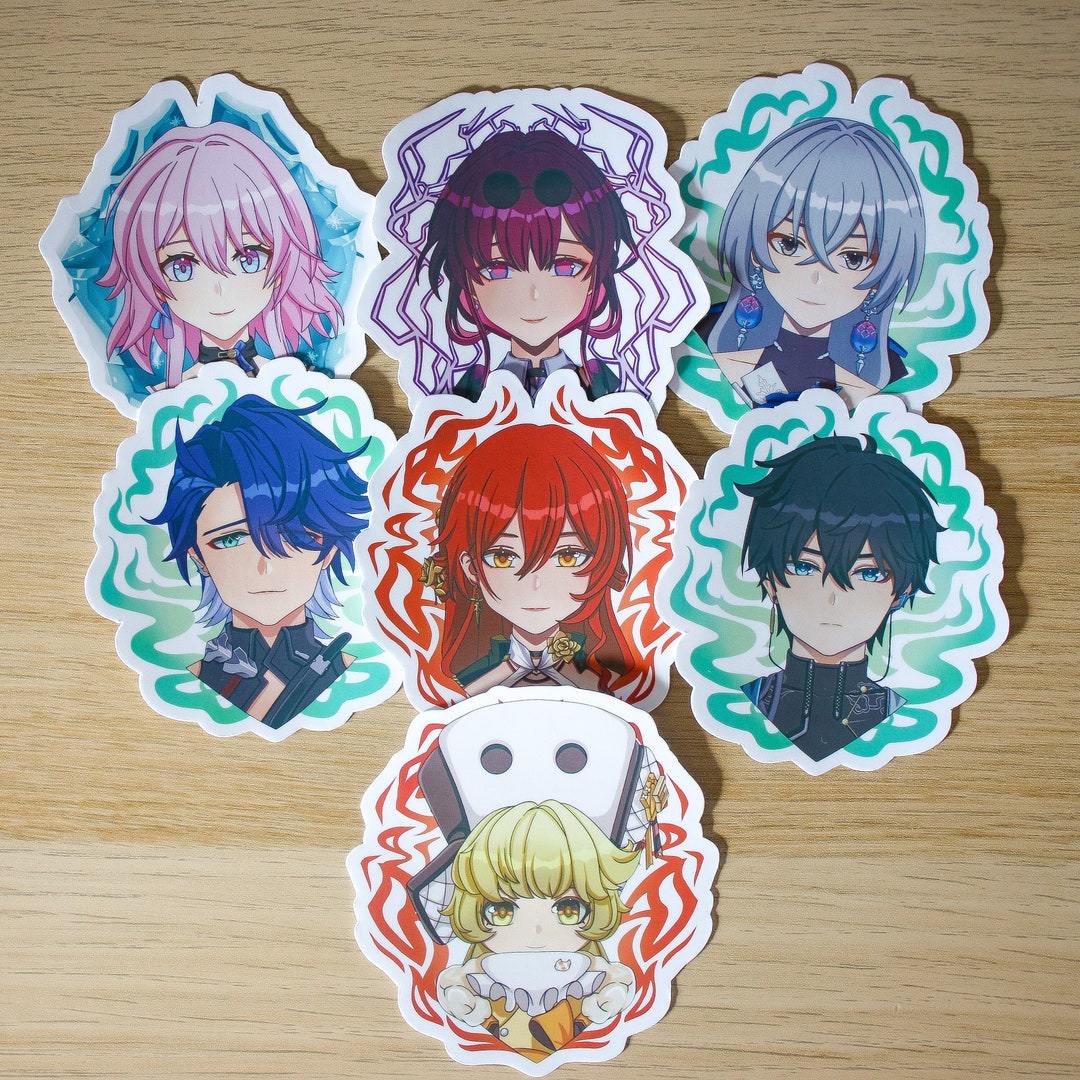 Honkai Star Rail Characters Glossy Stickers, Honkai Impact Sticker ...
